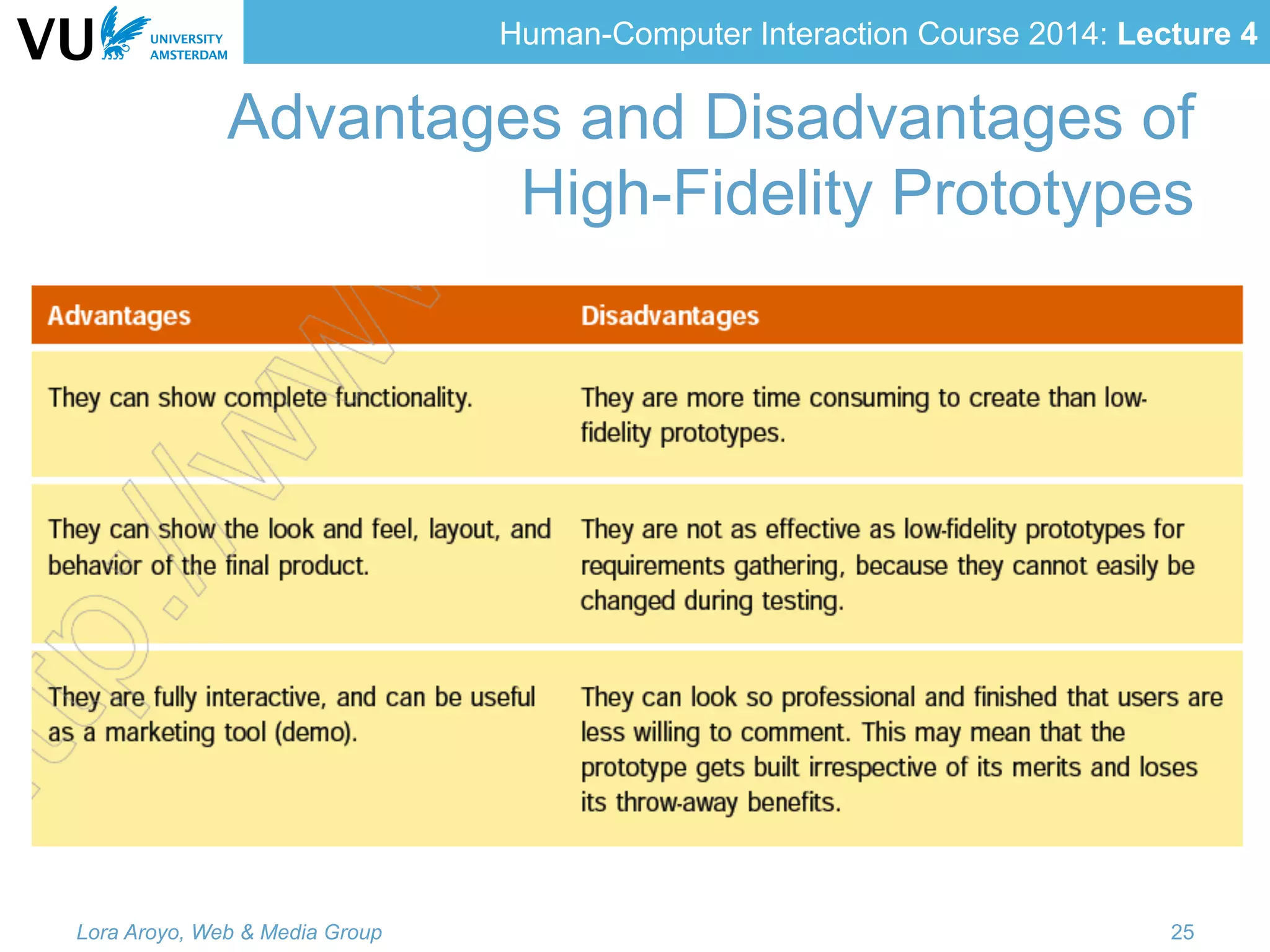 Lecture 4 Human Computer Interaction Prototyping 2014 Ppt