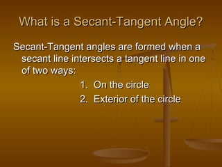14 4 secant-tangent angles | PPT