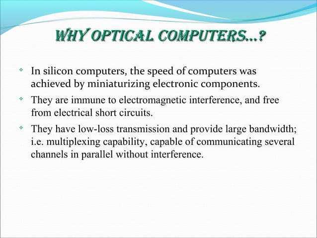 optical computers | PPT