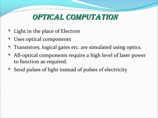 optical computers | PPT