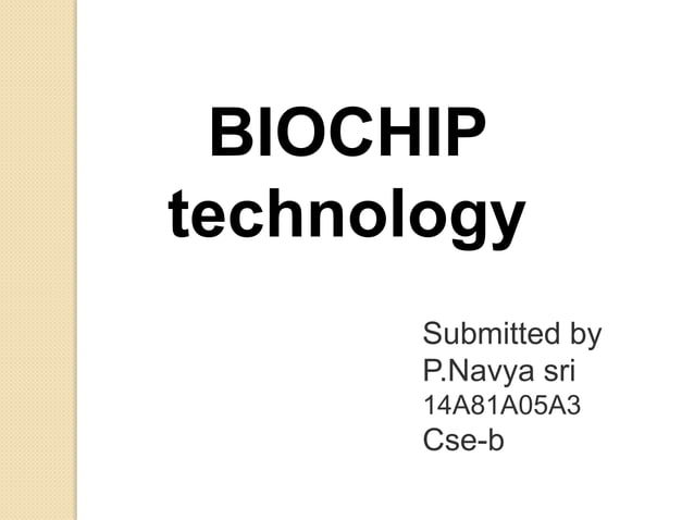 biochip technology | PPT