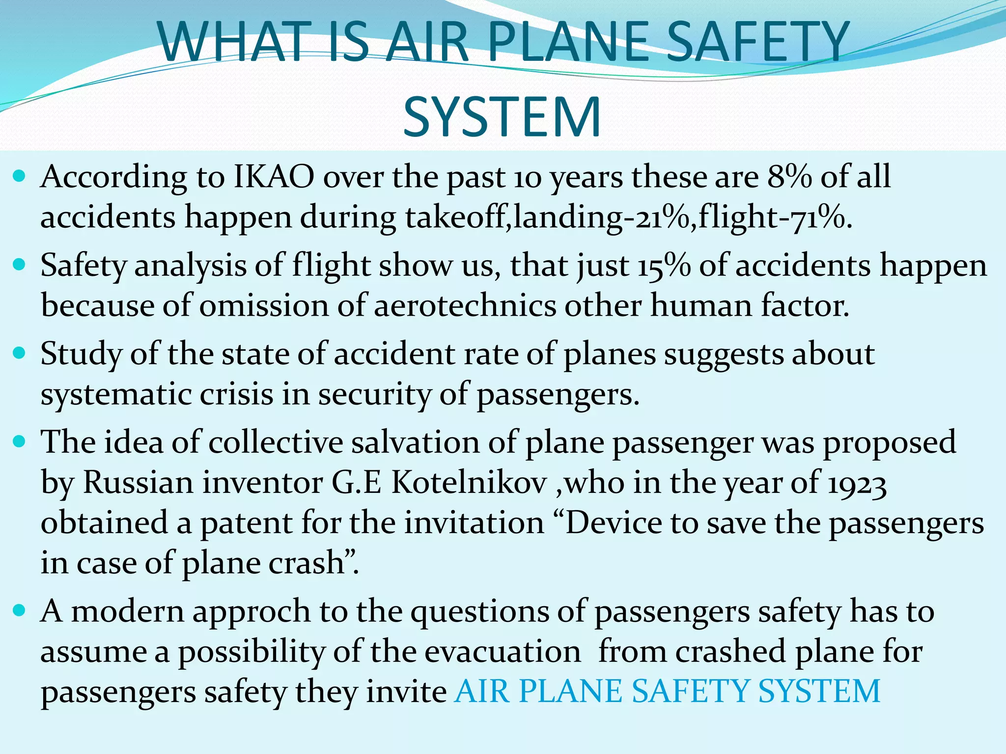AIR PLANE SAFETY SYSTEM | PPTX