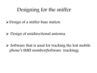 SNIFFER FOR DETECTING LOST MOBILES | PPTX