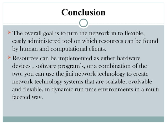 JINI Technology | PPT | Programming Languages | Computing