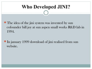 JINI Technology | PPT