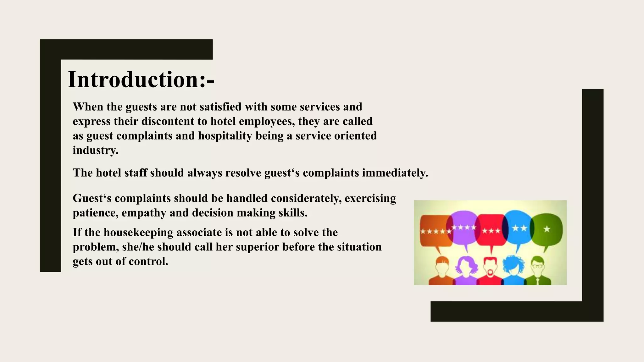 Housekeeping Guest complain handling | PPTX
