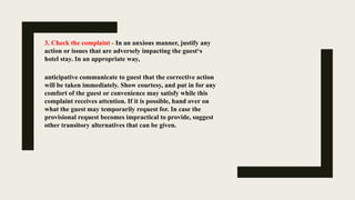 Housekeeping Guest complain handling | PPTX