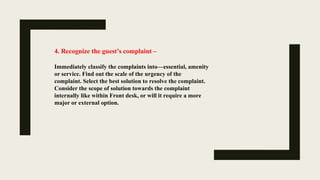 Housekeeping Guest complain handling | PPTX