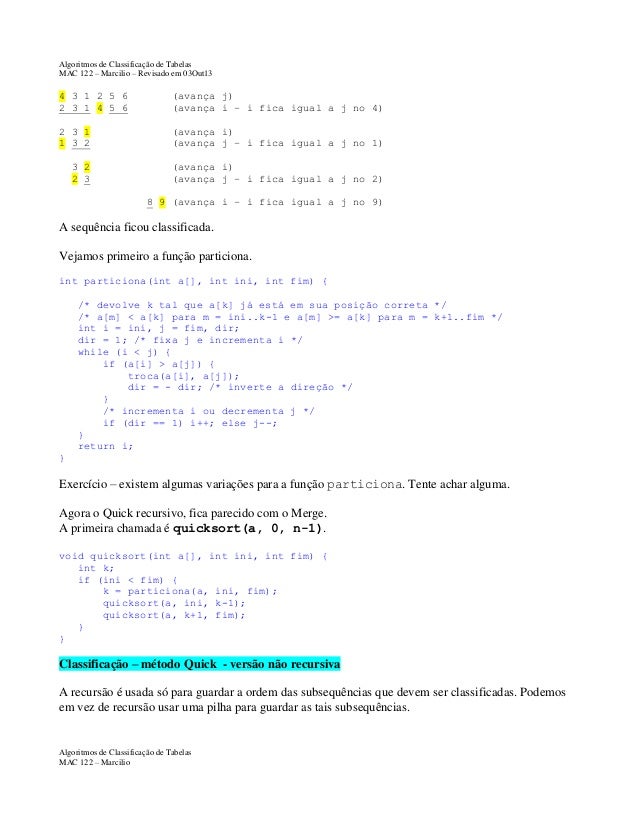 14 algoritmos de classificacao de tabelas