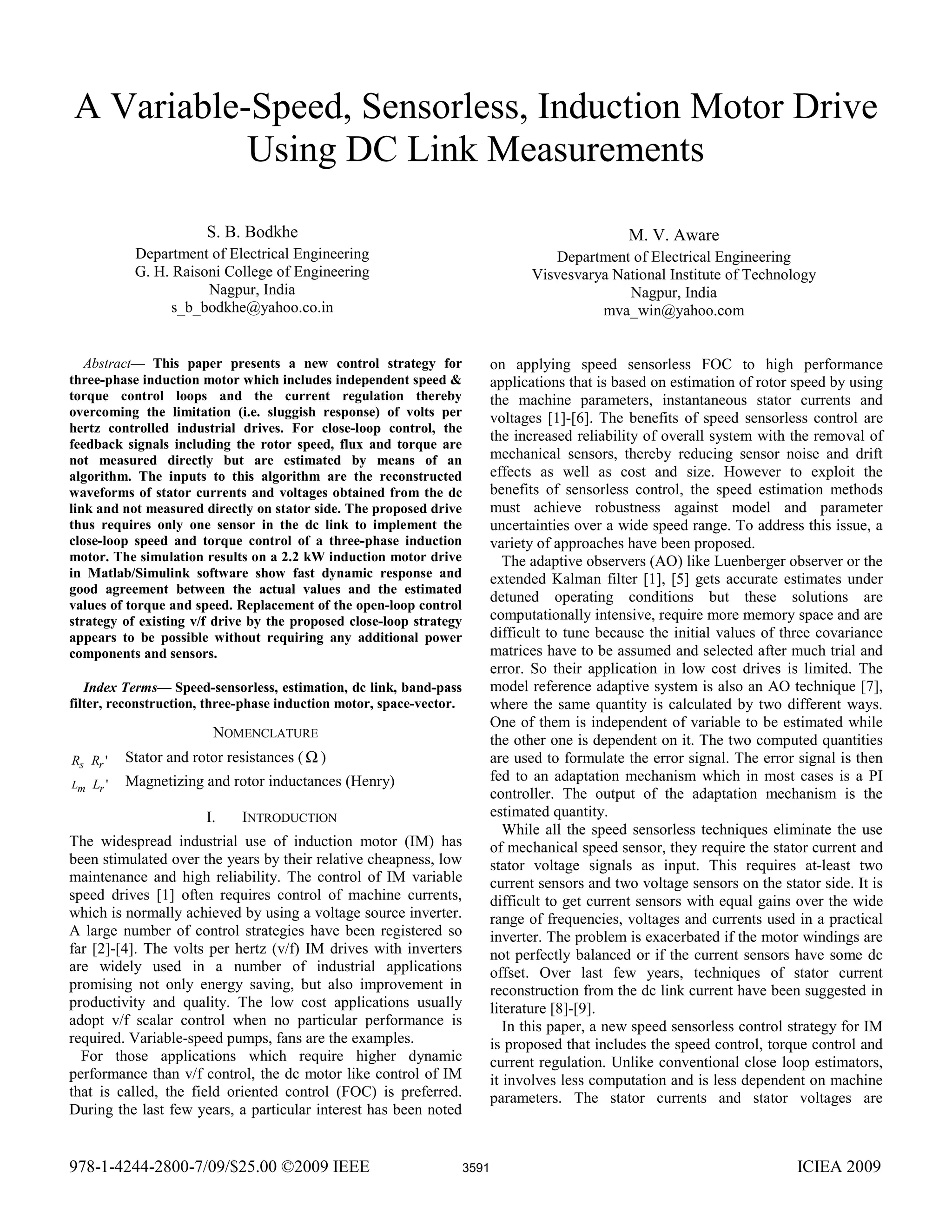 14 A Variable Speed Sensorless Induction Motor Drive Pdf