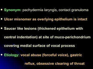 14 -benign- lesions- of- larynx powerpoint | PPTX