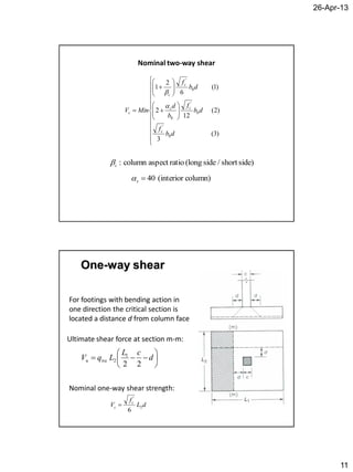Lec13 Continuous Beams and One Way Slabs(3) Footings (Reinforced ...
