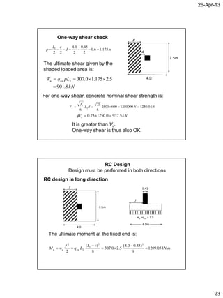 Lec13 Continuous Beams and One Way Slabs(3) Footings (Reinforced ...