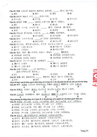 de thi minh hoa mon tieng nhat ky thi thpt quoc gia nam 2020 | PDF