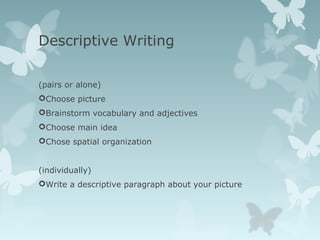 14. descriptive writing and adjectives | PPT
