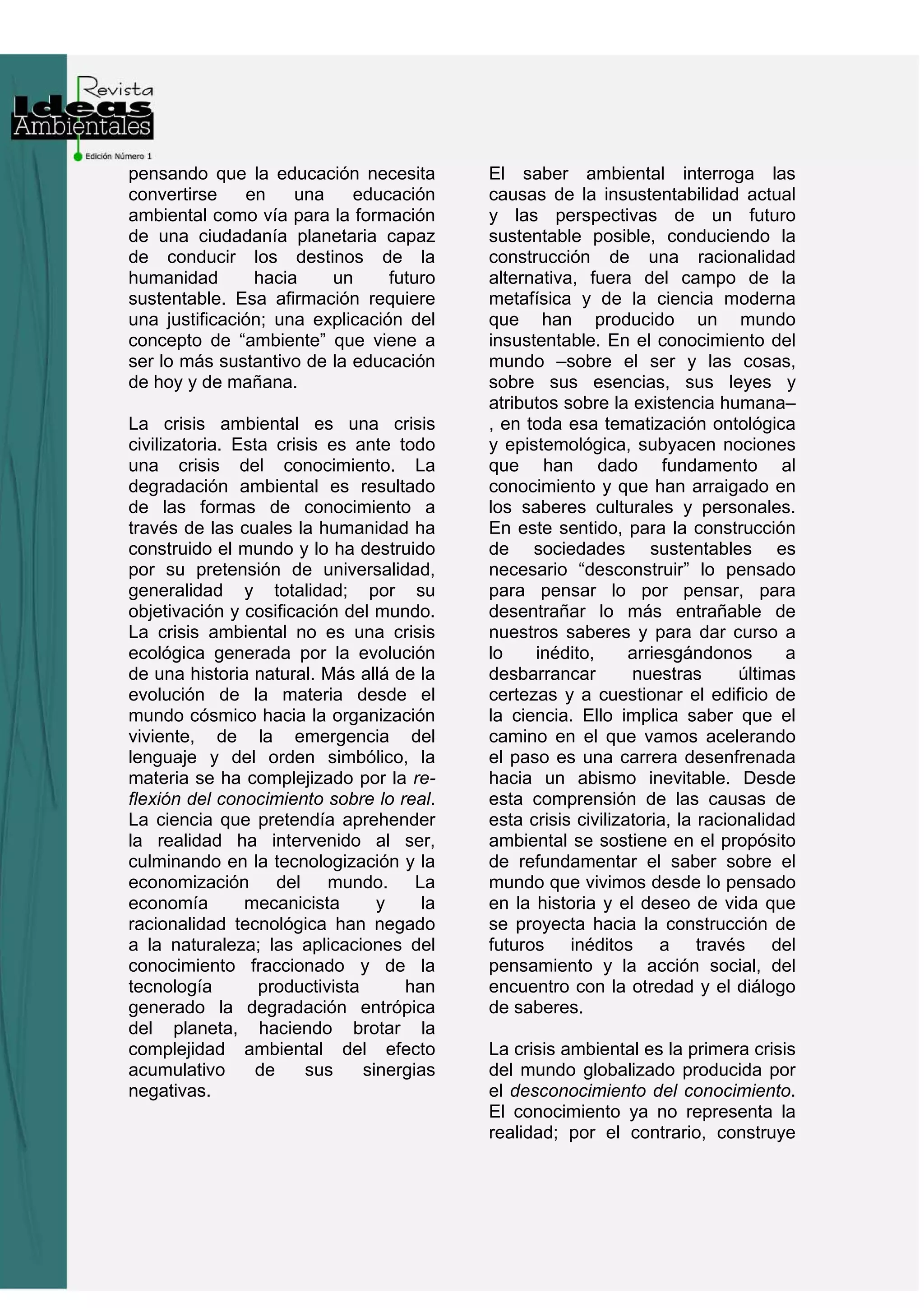 14 educación ambiental - perspectivas - leff | PDF