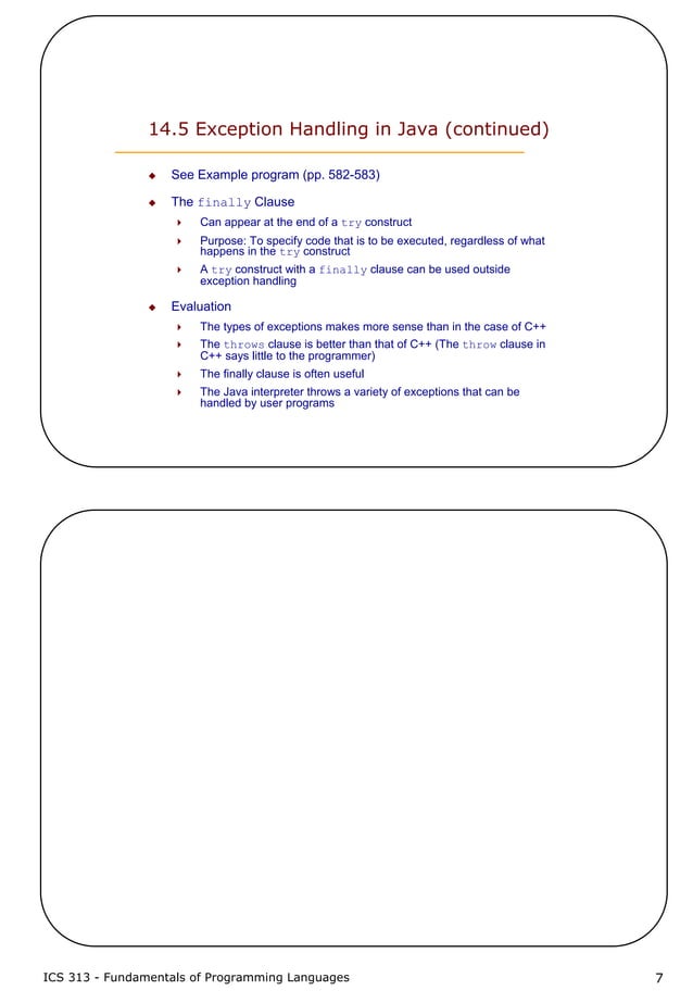 14 exception handling | PDF | Programming Languages | Computing