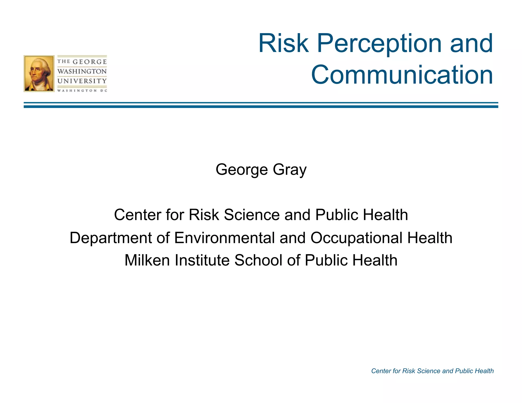 Risk Characterization, George Gray | PDF