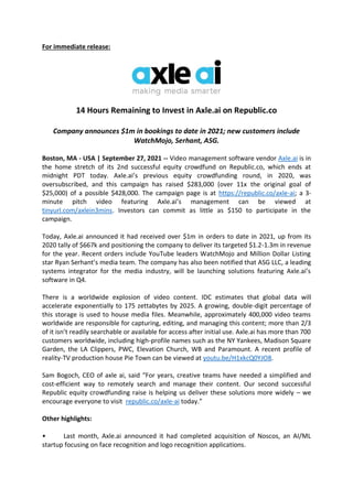 14 Hours Remaining to Invest in Axle.ai on Republic.co