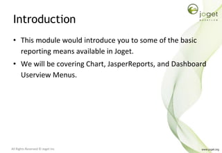 Joget Workflow v6 Training Slides - 14 - Introduction to Reporting | PPTX