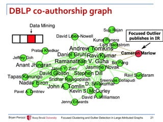 Focused Clustering and Outlier Detection in Large Attributed Graphs | PPT