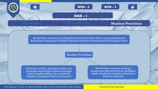 Ppt Seminar Proposal Beneish M Score Modifikasi Dalam Mengukur