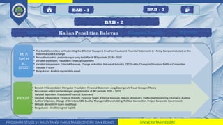 Ppt Seminar Proposal Beneish M Score Modifikasi Dalam Mengukur