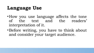 Properties of a Well-written Text: Language use | PPTX | Eye and Vision ...