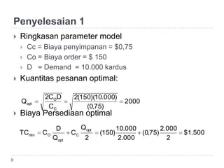 14. manajemen persediaan | PPTX