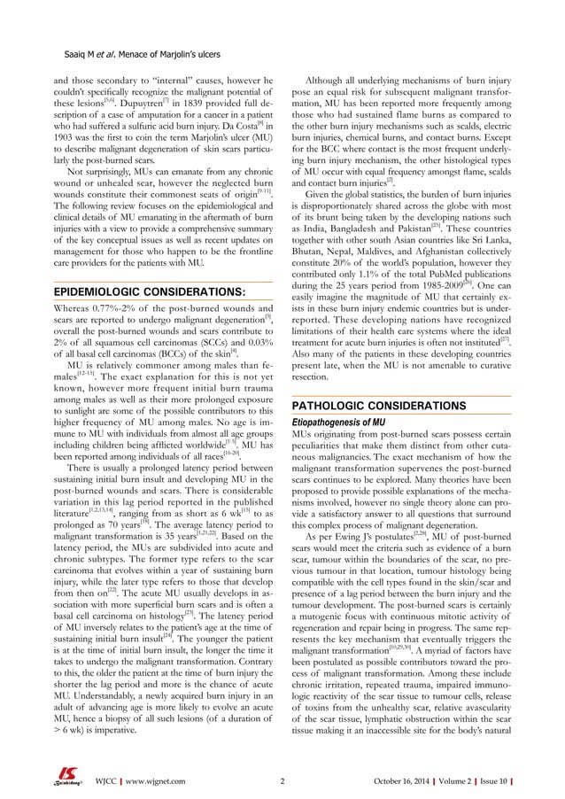 Marjolin's ulcers | PDF | Injuries | Diseases and Conditions