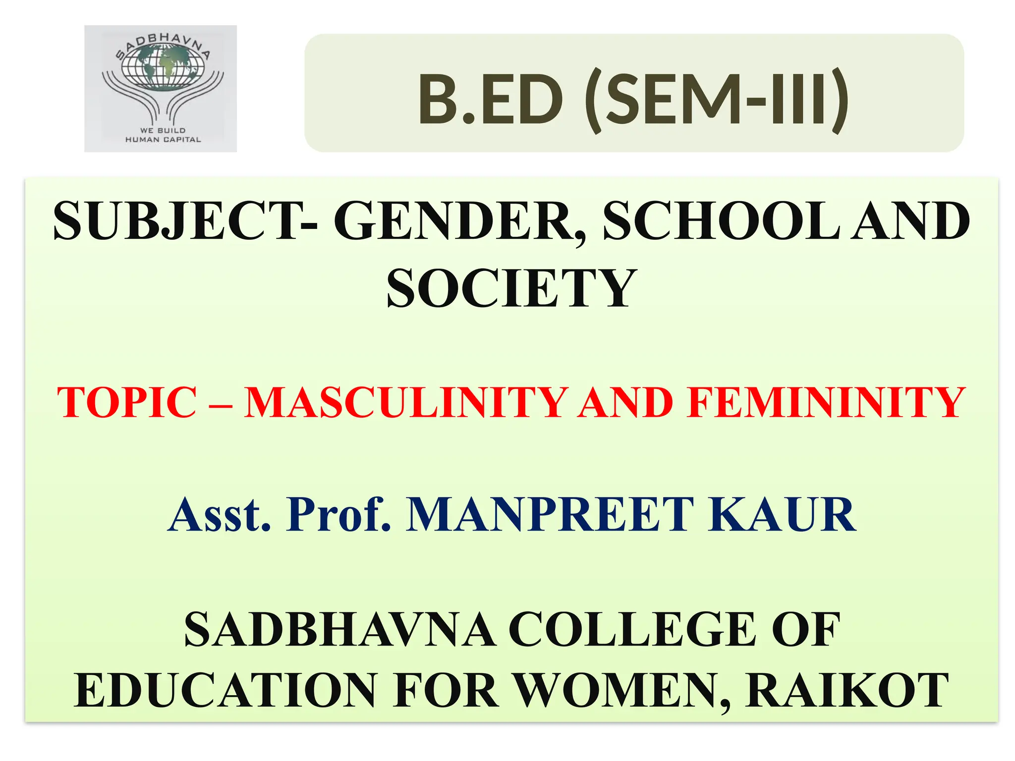 14-MASCULINITY- AND - FEMININITY .pptx