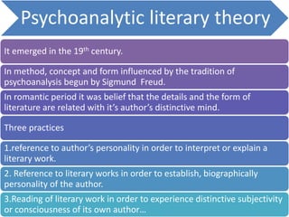 Term Psychoanalytical literary criticism | PPT