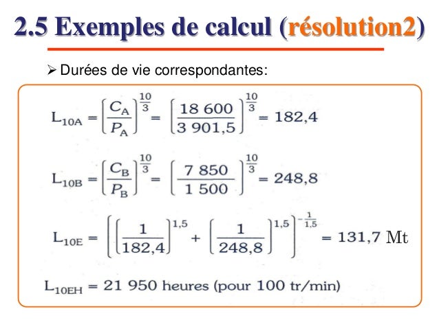 14 montages et calculs des roulements