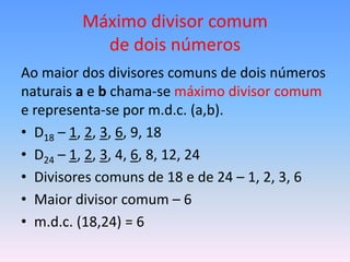 14 máximo divisor comum | PPT