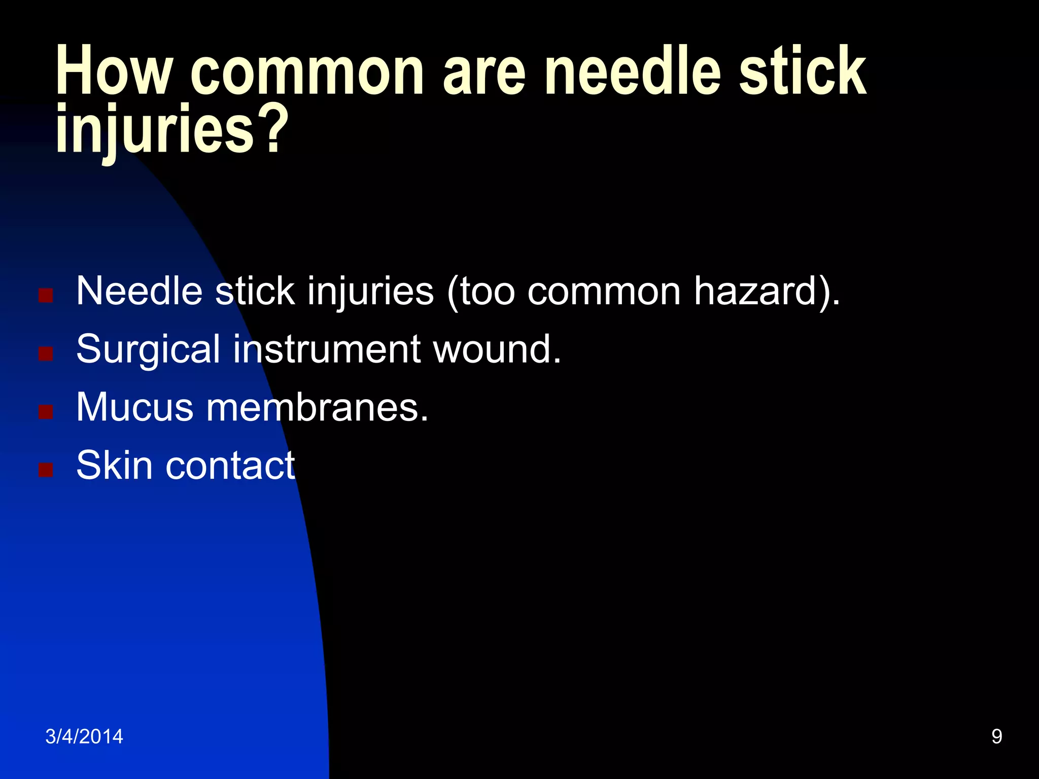 14 needle-stick injuries among health care workers | PPT