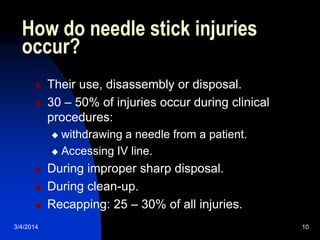 14 needle-stick injuries among health care workers | PPTX
