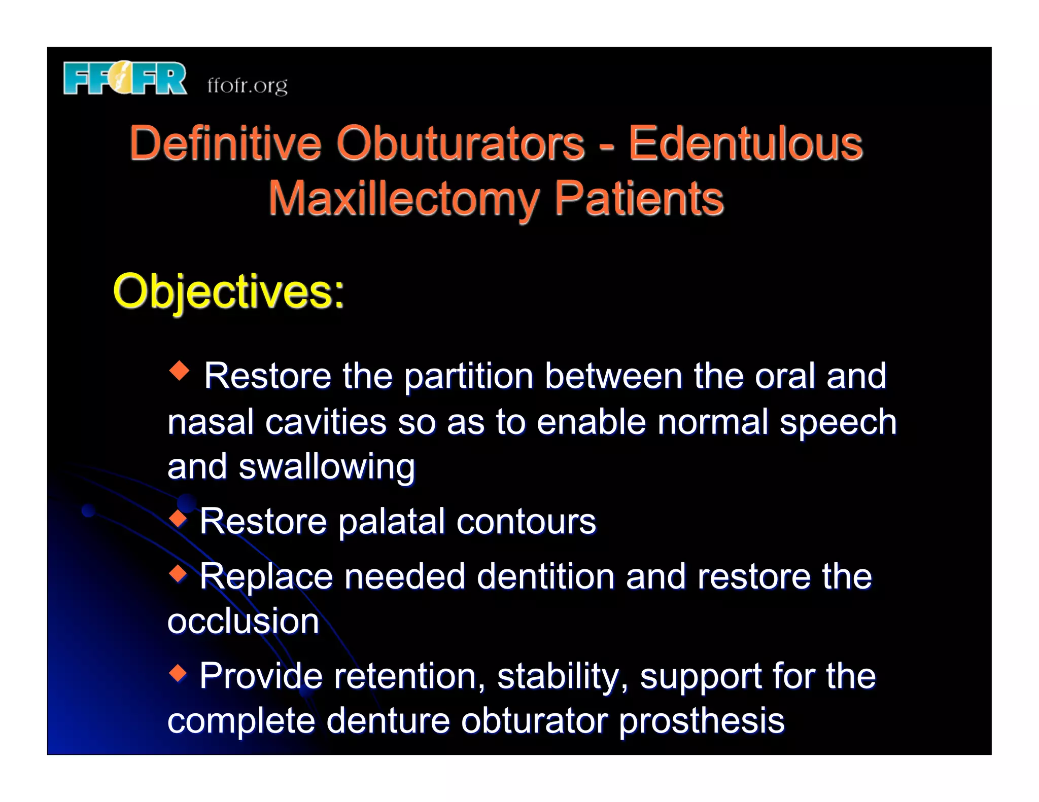 14. (new) definitive obturators edentulous patients | PDF