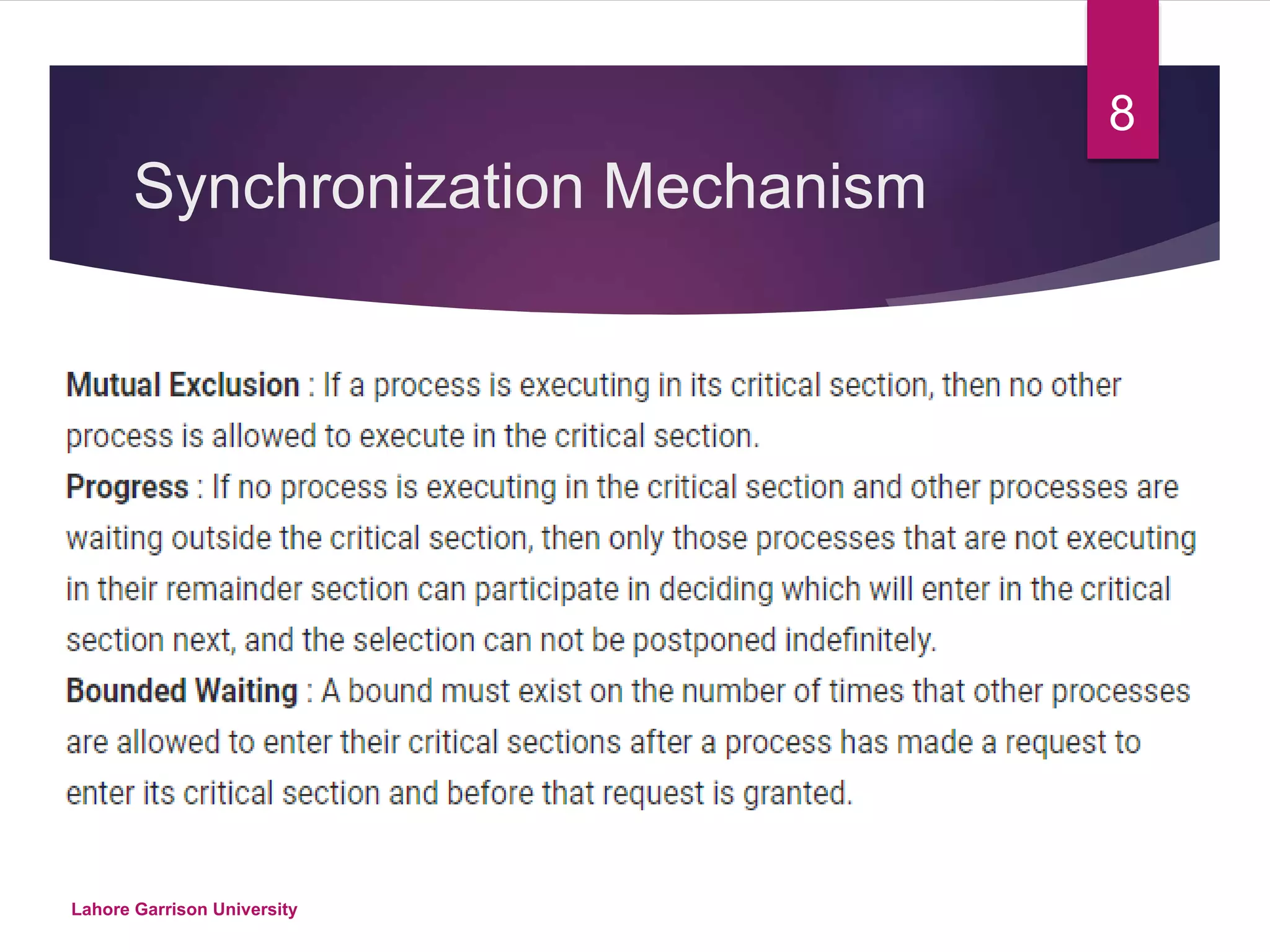 14- Process Synchronization.pptx | Operating Systems | Computer Software and Applications