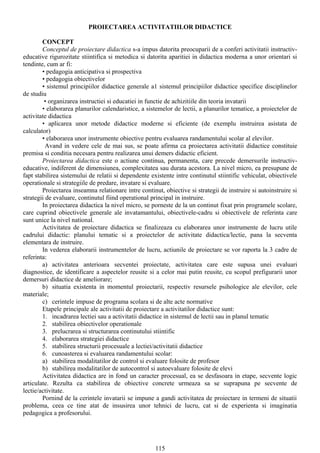 14. Proiectarea Activitatiilor Didactice | DOC