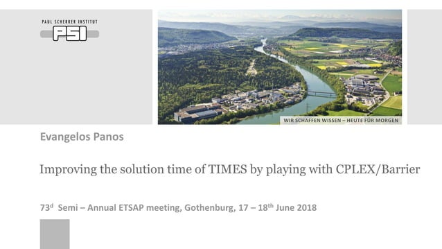 Improving the solution time of TIMES by playing with CPLEX/Barrier | PDF