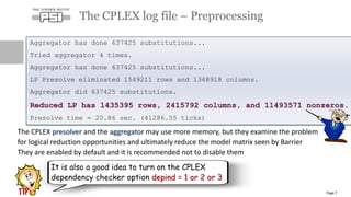 Improving the solution time of TIMES by playing with CPLEX/Barrier | PDF