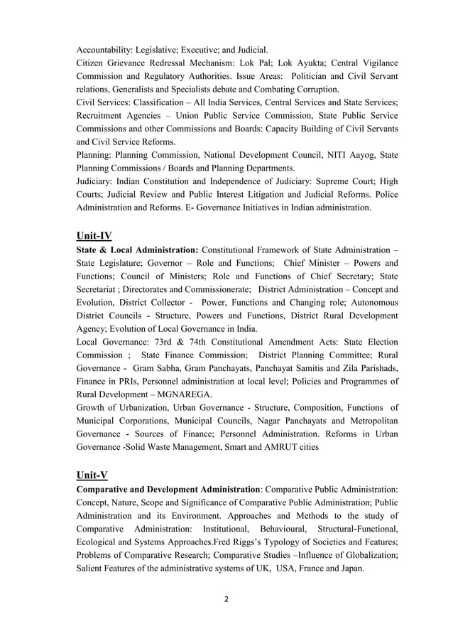 NTA UGC NET JRF -14 public administration-new updated syllabus | PDF