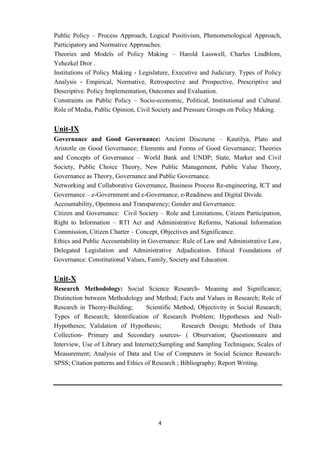 NTA UGC NET JRF -14 public administration-new updated syllabus | PDF