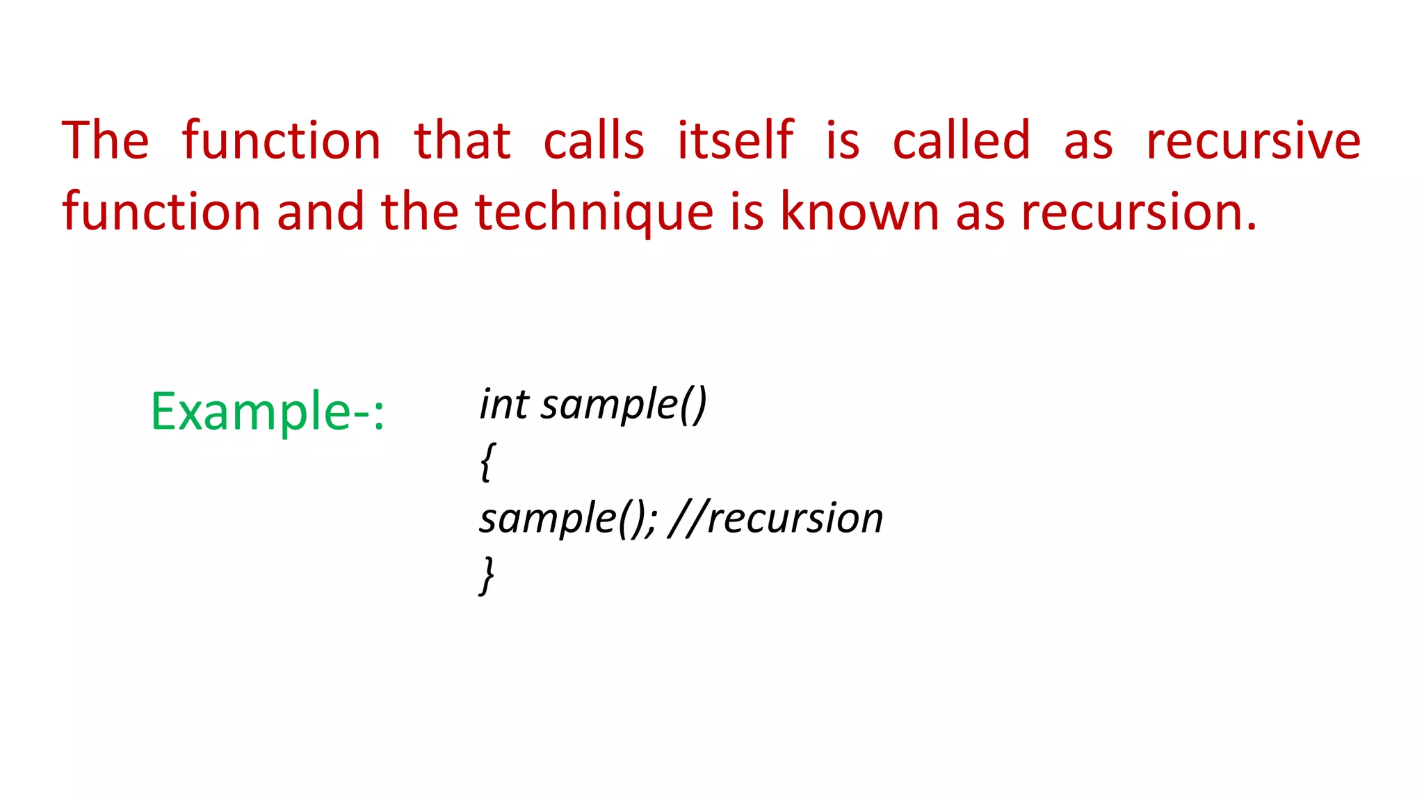 What is recursion? | PPTX | Programming Languages | Computing