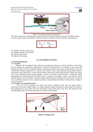 Design and fabrication of variable steering ratio mechanism for light ...