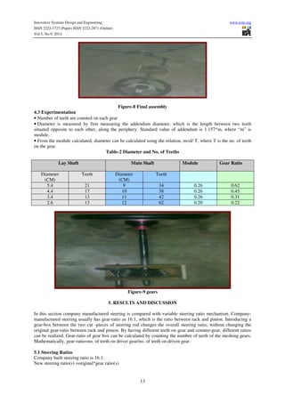 Design and fabrication of variable steering ratio mechanism for light ...