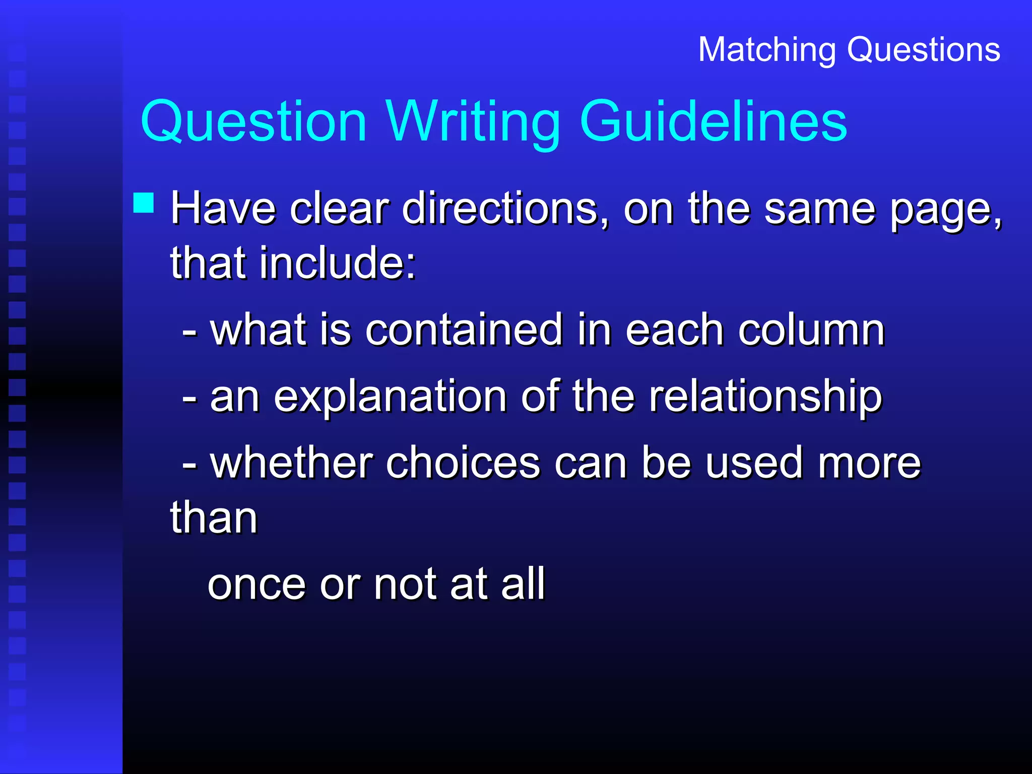 Writing effective questions and tests | PPT