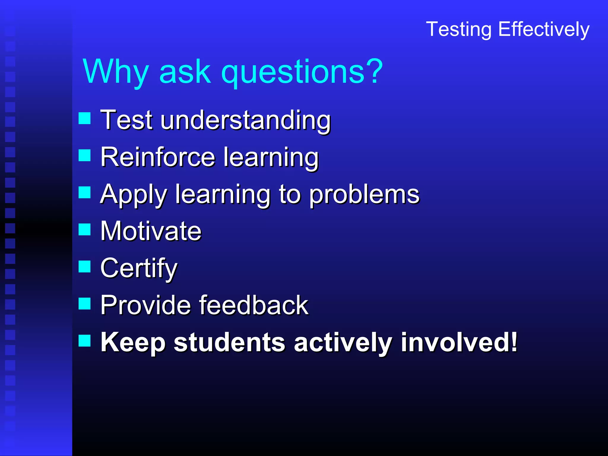 Writing effective questions and tests | PPT