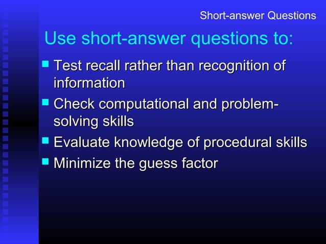 Writing effective questions and tests | PPT