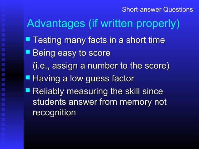 Writing effective questions and tests | PPT